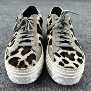 P448 | Shoes | P448 Calf Hair Leopard Platform Sneakers Sz 38 Low Top ...